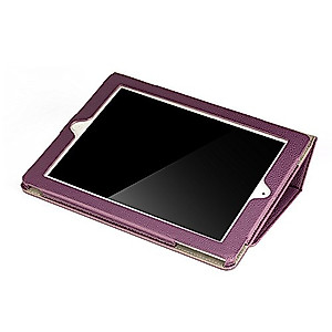 RUBAN Folio Case for iPad 4th Generation/iPad 3rd Gen (2012 Model), iPad 2 (2011 Model) 9.7 inch Tablet - [Corner Protection] Slim Fit Smart Stand Protective Cover Auto Sleep/Wake, Purple