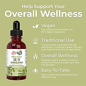 Oregano Oil Drops | 6 Month Supply | USDA Organic Oil of Oregano Liquid | Herbal Blend for Immune Support | Digestive Health | Overall Health | Vegan | Sugar Free | Non-GMO | 1 Fl Oz