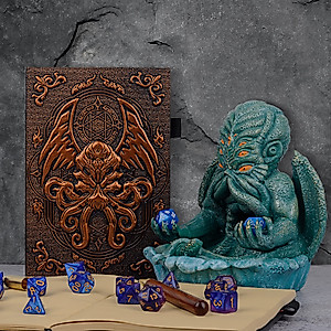 DND Journal Embossed with Cthulhu + Cthulhu Dice Tower for D&D, RPG, Call of Cthulhu, Dungeons and Dragons, Pathfinder