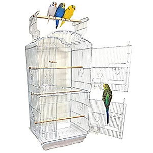 Open Top Canary Parakeet Cockatiel Lovebird Finch Bird Cage with Breeding Doors