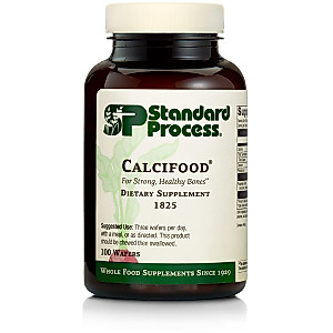 Standard Process Calcifood - Supports Calcium Absorption - Build Bone Strength with Calcium, Phosphorus, Defatted Wheat Germ, Organic Carrot, Date Fruit, Honey, and More - 100 Wafers