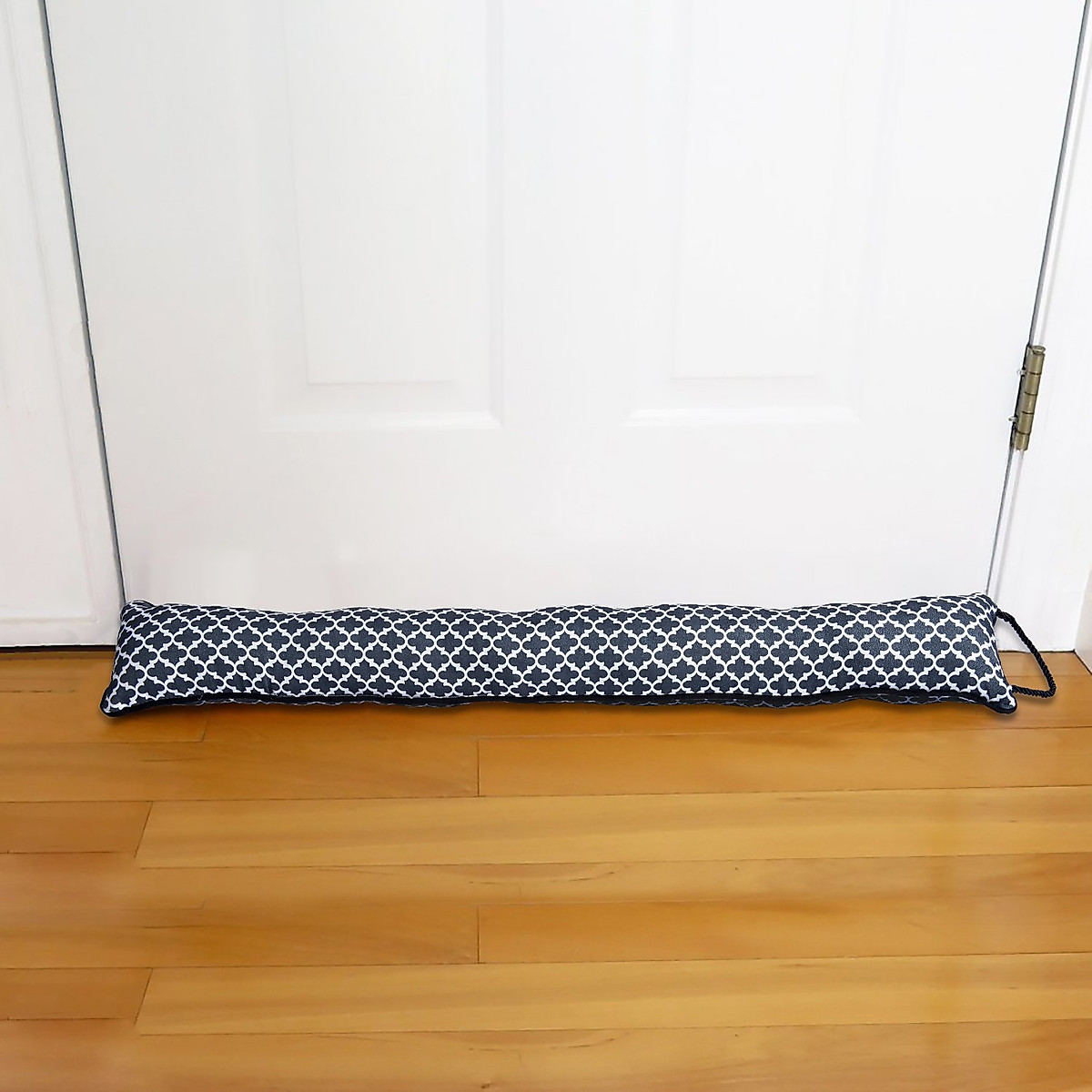 KindoBest Door Draft Stopper Moroccan Pattern - 35”L x 5”W x 2.5”H Heavy Duty Durable Door/Window Draft Blocker（Black）