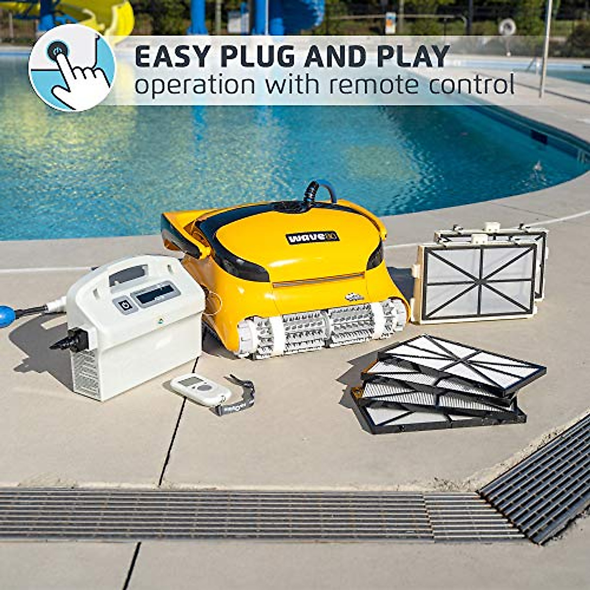 DOLPHIN Wave 80 Commercial Robotic Pool Cleaner with Caddy, Engineered for Unmatched Cleaning Performance, Ideal for Commercial Swimming Pools up to 68 Feet…