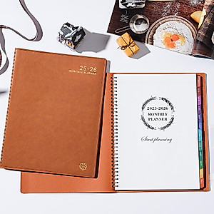 Monthly Planner 2023-2024 - 18 Monthly Planner 2023-2024 from July 2023 to December 2024, Planner 2023-2024 with Tabs, Leather Calendar Planners, Twin-Wire Binding+Inner Pocket+Contacts+Passwords