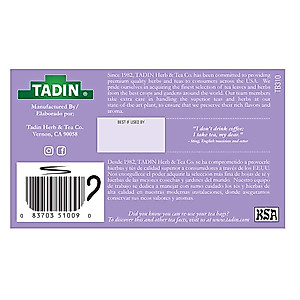 3 PACK Tadin Tea, Pasiflora - Passion Flower Tea, 72 Tea Bags - Relax Mind Muscle Pasiflora