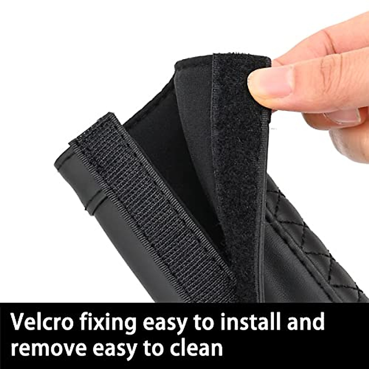 8sanlione 2PCS Auto Seat Belt Cover, PU Leather Car Shoulder Pads Strap for Comfortable Driving, Harness Cushion Protect Neck, Vehicle Interior Accessories Compatible with Adults Youth Kids (White)