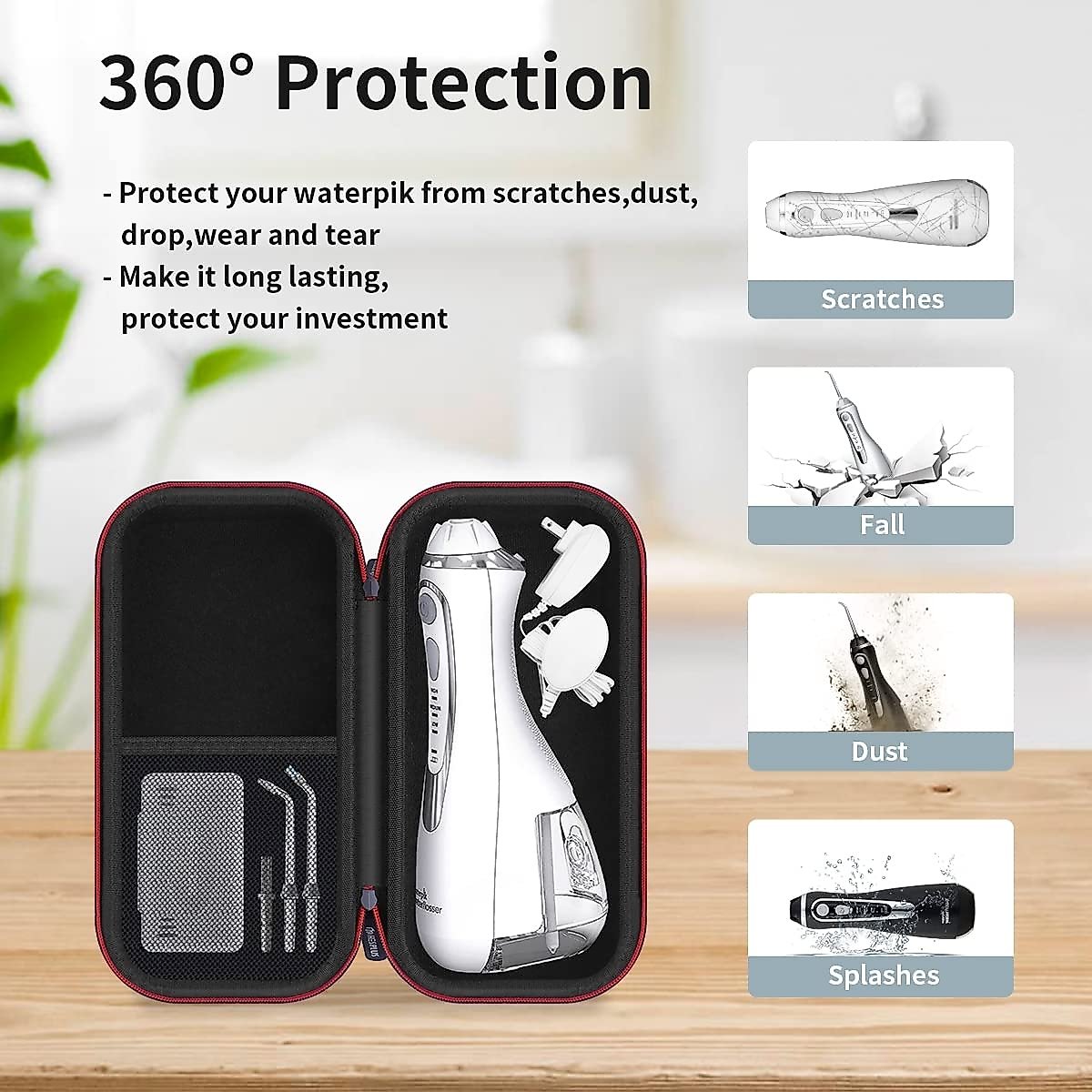 HESPLUS Hard Travel Case for Waterpik Cordless Advanced Water Flosser Professional Water Flosser Nano Sonic Toothbrush WP-560 WP-562 WP-563 WP-567 WP-569 WP-450 WP-440 WP-565W/WP-565C