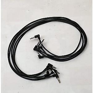 Starving Students Music Supplies Luigis Modular M-PAR Right Angled Eurorack Patch Cables - Package of 5 Black Cables, 24" (60 cm)