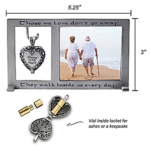 Those We Love Memorial Photo Frame with Vial for Ashes or a Keepsake, Funeral or Sympathy Gift for Loss of Loved One, For 2.5-inch by 2.25-inch photo, by Abbey & CA Gift