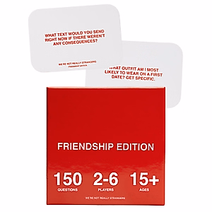 WE'RE NOT REALLY STRANGERS Friendship Edition Card Game - 150 Conversation Cards for Adults,Teens,Couples & Strangers - Fun Family Party Time for Game Night or Date Night,Ages 15+,2-6 Players