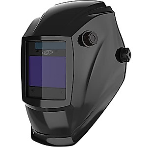 TOPDC Large Viewing Screen 3.94" x 2.64" Auto Darkening Welding Helmet, Solar/Battery Powered Welder Mask, Weld Hood 4 Arc Sensor Wide Adjustable Shade DIN 4/5-9/9-13 for MIG, TIG, ARC