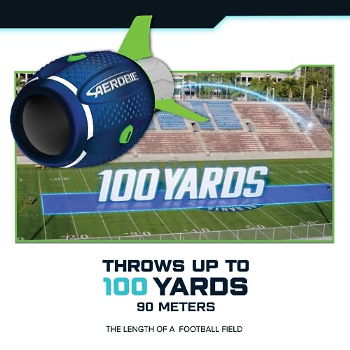 Aerobie Sonic Fin Football, Aerodynamic Russel Wilson Foam Football Toy, Outdoor Games for Kids and Adults Aged 8 and Up