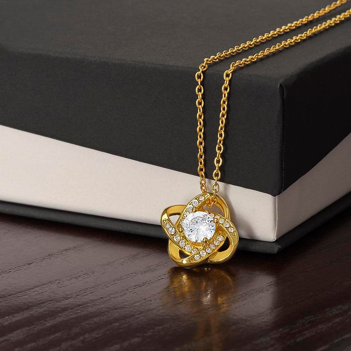 Jewelayer To My Granddaughter Unique Love Knot Necklace From Grandma Grown Up Granddaughter Jewelry Birthday, Wedding Day Gift From Grandma. (A)- 18K Yellow Gold Finish (Standard Box)