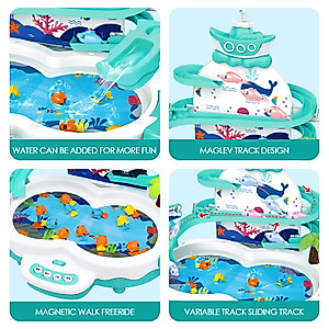 Eapura Fish Game| 3in1 Fishing Game Toys for Kids,34 PCS Fish Games Toys for Kids,Story-Toddler Preschool Learning Toys STEM Toys