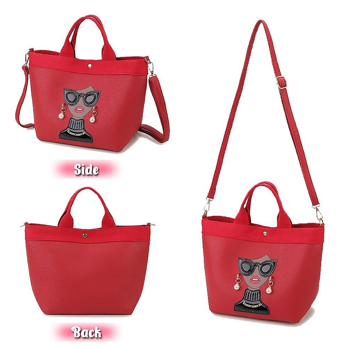 ENJOININ Novelty 3D Lady Face Purse for Women Casual Shopping Bag Top Handle Satchel Handbags Shoulder Bag Totes