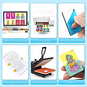 HTVRONT Sublimation Keychain Blanks Bulk - 120Pcs Sublimation Blanks Keychain with Blue Protective Film - MDF Rectangle Keychain with Tassels - Heat Transfer Keychain Blanks Double Sided