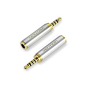 Vention 3.5mm Female to 2.5mm Male Audio Adapter Converter Premium Quality Headphone Earphone Headset 2.5mm to 3.5mm 3 Ring Jack Stereo or Mono 2 Pack