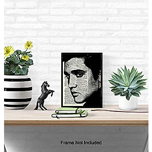 Elvis Dictionary Art - 8x10 Photo - Chic Unique Gift for Fans of The King, Graceland - Unframed Poster Picture Print