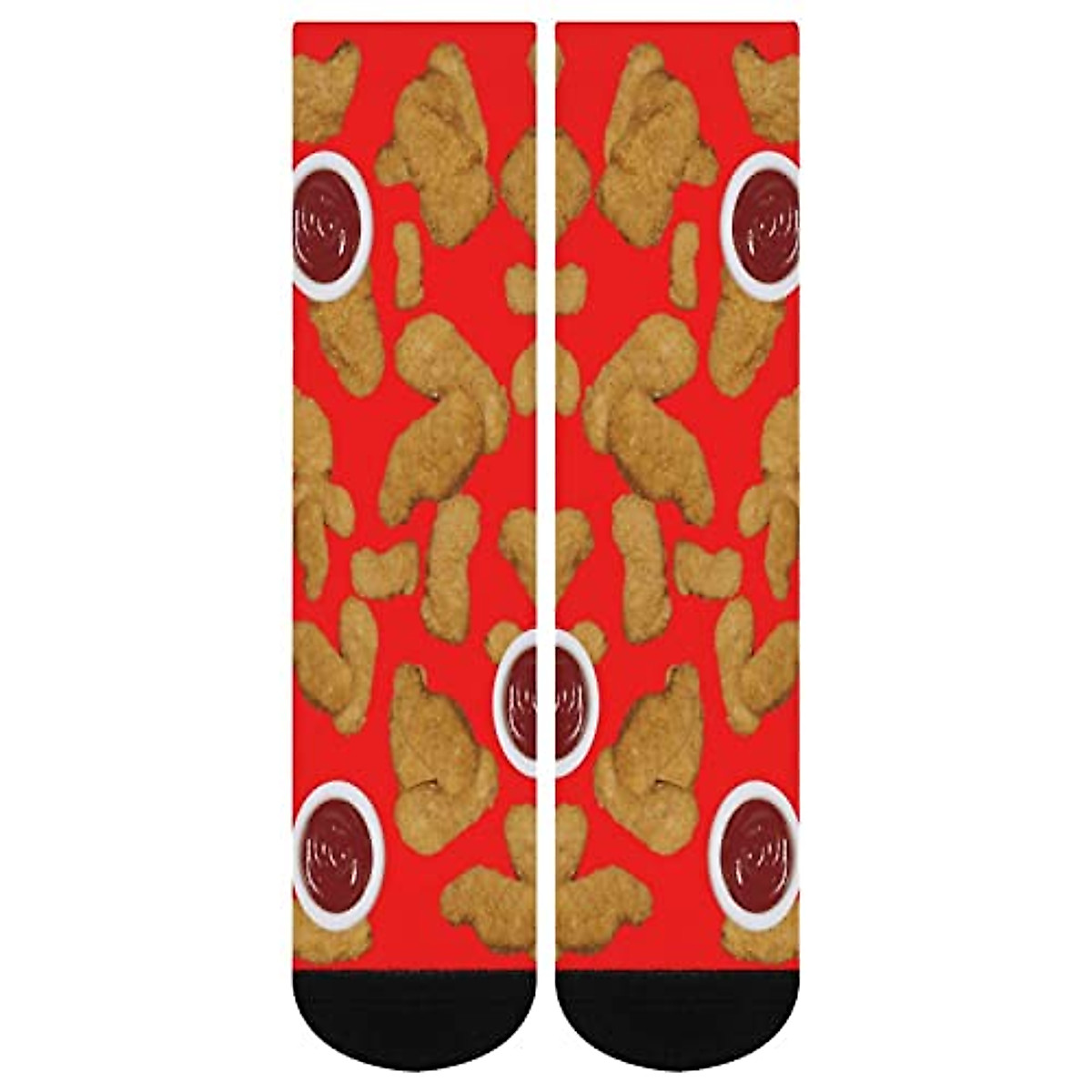 MYSTCOVER Red Chicken Nuggets Socks for Women Socks for Men Crew Socks for Boys Mid Socks for Girls Stocking Stuffers for Teens Casual Athletic Sport Dress Socks