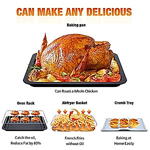 Geek Chef Air Fryer Toaster Oven Combo,16QT Convection Ovens Countertop, 4 Slice Toaster, 9-inch Pizza, with Warm, Broil, Toast, Bake, Air Fry, Oil-Free, 100+ Online Video Recipes & Accessories