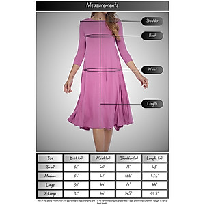 iconic luxe Women's Swing Midi Dress – 3/4 Sleeve Flowy A-Line Tunic – Soft, Stretchy, Comfortable, and Versatile Casual Dress for Everyday Wear X-Large Black