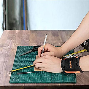 HKETFG Magnetic Wristband - Men & Women's Tool Bracelet with 10 Strong Magnets to Hold Screws, Nails and Drilling Bits - Gift Ideas for Dad, Husband, Handyman or Handy Woman﻿