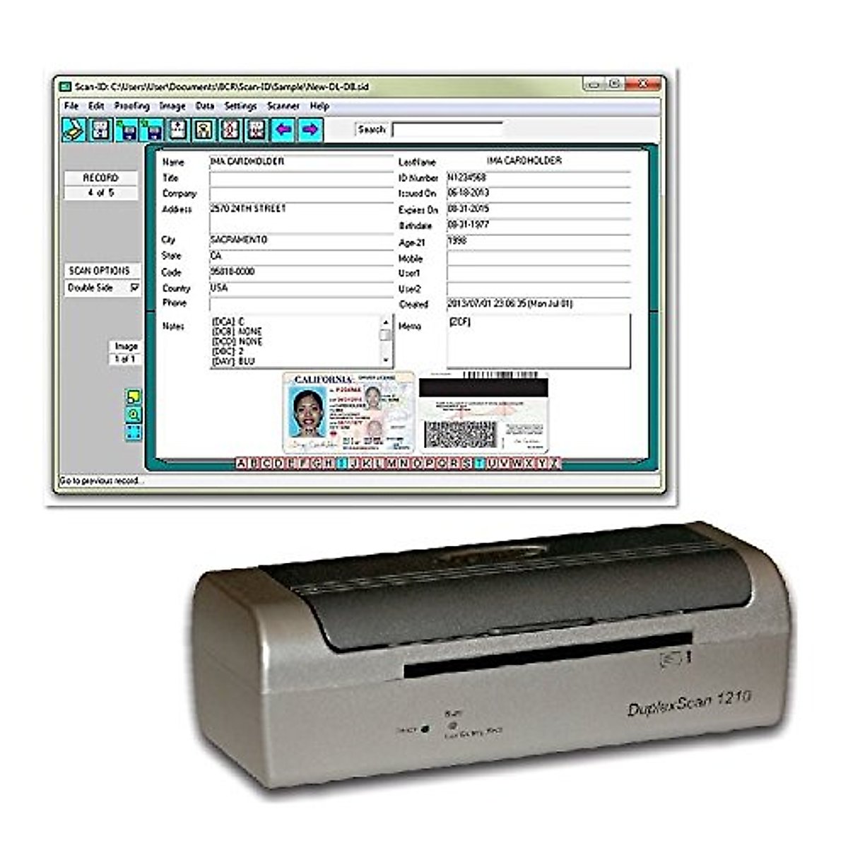 Duplex Driver License Scanner with Age Verification (w/Scan-ID Full Version, for Windows)
