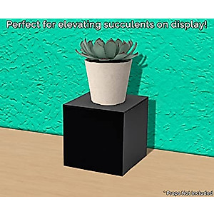 Marketing Holders Lucite Glossy Black Box 5 Sided Cube Pedestal 5 Inch Throne Platform Art Collectible Display Stand Riser Models Memorabilia Trophies Business TradeShows Expos