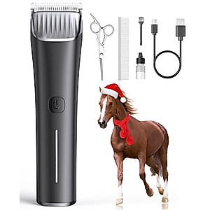 oneisall Horse Clippers,Low Noise Horse Trimmer Shaver Kit for Matted Long Hair,2 Speed Cordless Grooming Clippers for Horse