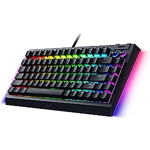 Razer BlackWidow V4 75% Mechanical Gaming Keyboard: Hot-Swappable Design - Compact & Durable - Orange Tactile Switches - Chroma RGB - MF Roller & Media Keys - Comfortable Wrist Rest - Black
