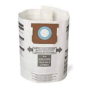 CRAFTSMAN CMXZVBE38767 General Purpose Wet/Dry Vac Dust Collection Bags for 5 to 8 Gallon Shop Vacuums, 3-Pack