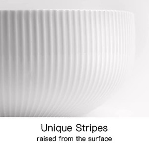 getstar Salad Bowl, 8 inch 60 oz Large Serving Bowls, 2 Packs Ceramic Salad Bowl Set, Microwave & Freezer Safe, Fruit Bowl Soup Bowl Pasta Bowl Popcorn Bowl Set of 2 (White)