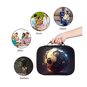 AnySmic Soccer Lunch Box for Kids, Girls Boys Lunch Boxes for School, Insulated Lunch Bags for Kids