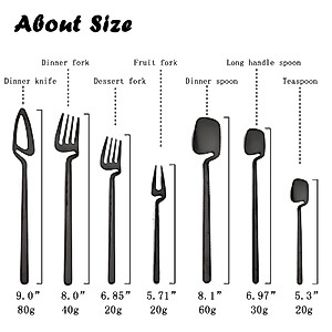 JASHII Matte Black Silverware Set 304 Stainless Steel Flatware Set Utensil Set 20-piece Modern Cutlery Set Hanging Cup Birthday Wedding Gift