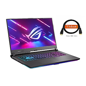 ASUS ROG Strix G17 Gaming Laptop, 17.3" 144 Hz FHD IPS, NVIDIA GeForce RTX 3060 GPU(130W), AMD Ryzen 9 5900HX Processor, 32 GB DDR4, 1TB PCIe NVMe SSD, RGB Keyboard, Windows 10, Tikbot HDMI Cable