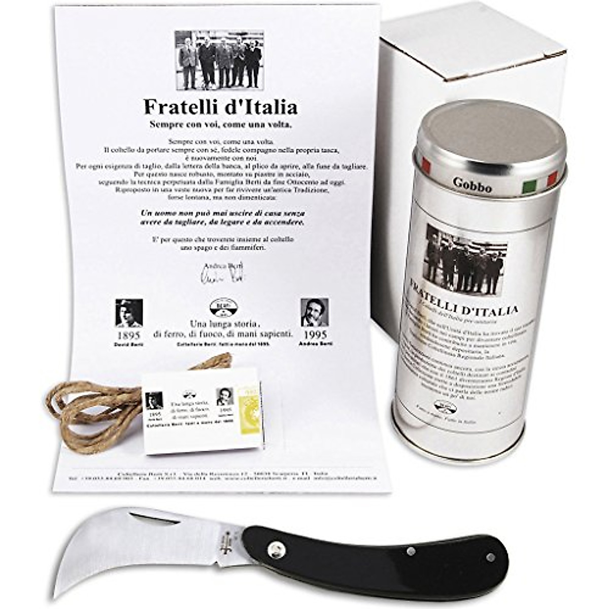 Coltellerie Berti Fratelli Roncola Foraging Pocket Knife | Black Lucite Handle
