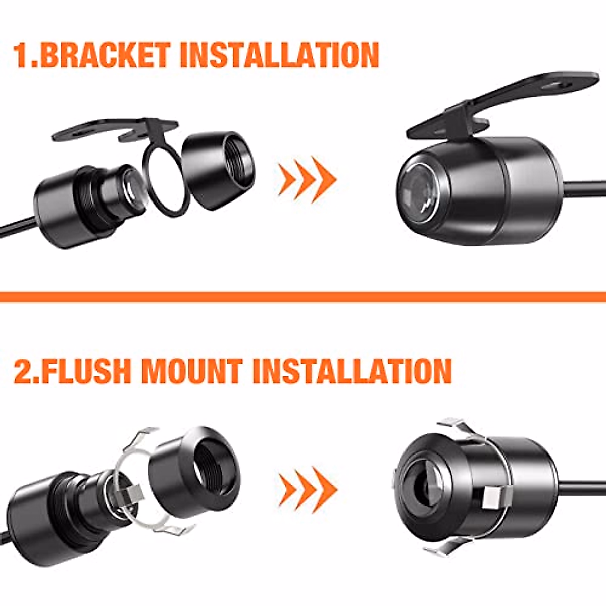 Reverse Backup Camera,HD Night Vision Back Up System, Universal for Pickup Truck Car SUV 170° Perfect Angle Night Vision IP69 Level Waterproof 2.0 Generation