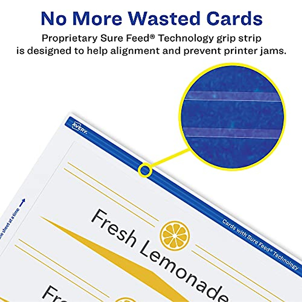 Avery Printable Tent Cards with Sure Feed Technology, 2.5" x 8.5", White with Embossed Border, 100 Blank Place Cards for Laser or Inkjet Printers (05305)