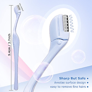 Eyebrow Razor Mini Eyebrow Razor Trimmer Female Face Shaver Lip Hair Remover with Precision Cover Small Shaver for Women Makeup Face Care Tools(Clear, Clear Purple, Light Blue)