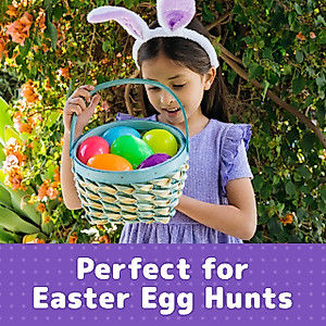 Prextex 3.5” Unfilled Easter Eggs Empty, 36 pcs - Empty Plastic Eggs Fillable with Candy, Presents for Toy Basket - Easter Decorations, Toy Egg Basket - Boys and Girls