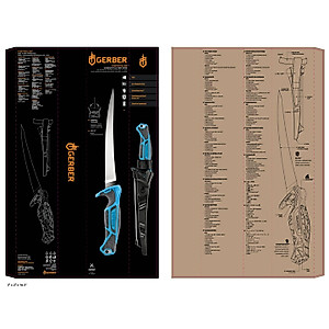 Gerber Gear Controller - Saltwater Fishing Fillet Knife for Fishing Gear - Cyan, 8 Inches