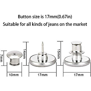 6PCS Perfect Fit Instant Button, Instant Buttons, Jean Replacement Buttons Removable Button No Sew Buttons to Extend or Reduce an Inch to Any Pants Waist in Seconds!