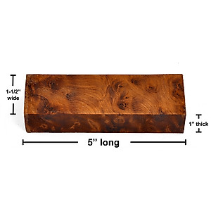 Texas Knifemakers Supply Thuya Burl Knife Handle Block (Each Piece is Unique) 5" x 1-1/2" x 1"