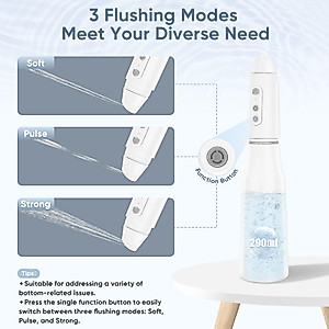 LEIVI Portable Travel Bidet for Women and Man, Handheld Portable Bidet, Rechargeable with USB Cable, Three Pressure Options, White