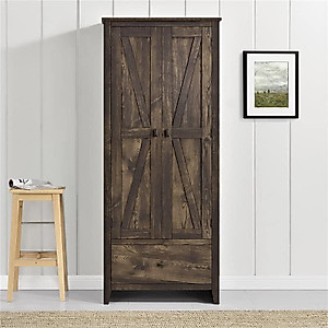 Ameriwood Home Farmington Wide Storage Cabinet, 30", Rustic