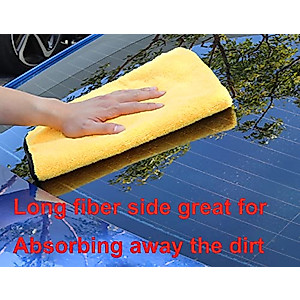 Simple Houseware Professional Grade Ultra Plush Premium Microfiber Towels, 410 GSM (16 inch x 24 Inch) (6 Pack) - Safe for Car Wash, Home Cleaning & Pet Drying Cloths
