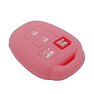 LemSa 2 Pack Keyless Entry Remote Car Key Fob Outer Shell Cover Soft Rubber Silicone Protector Keyless Jacket Case for Toyota Camry Avalon Corolla RAV4 Highlander Venza HYQ12BDM, Black Pink