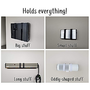 The All-in Wonder Mount by Mount Genie (1-Pack): The Easiest Wall Mount for All Components Routers Modems Xbox Playstation DVRs | One Size Fits All | Stronger for 2022 | Home and Business (Black)