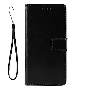 Aipyy LG V20 Mini Black Protection Wallet Case, [Card Slots] PU Leather Wallet Case Magnetic Stand Flip Case with Wrist Starp Cover for LG V20 Mini Black