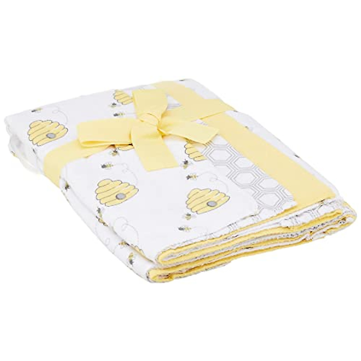 Hudson Baby Unisex Baby Cotton Flannel Burp Cloths, Bee, One Size